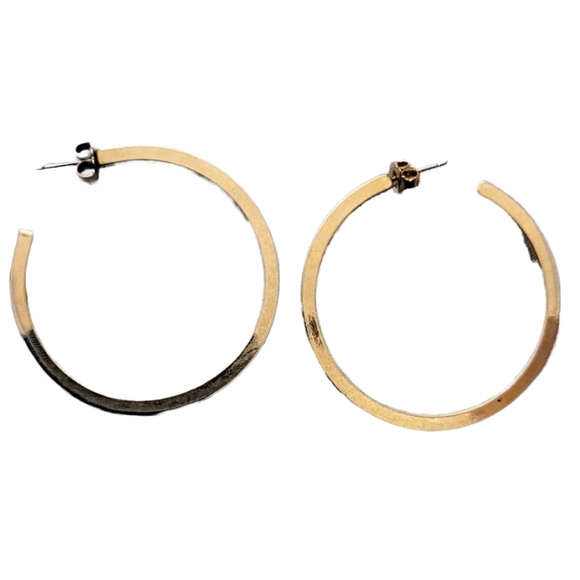 Vintage | Jewelry | Vintage Gold Tone Metal Simple Oversized Open Hoop ...